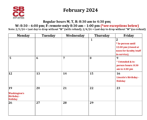 Enrollment and Retention Services - Santa Barbara City College